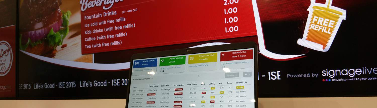 Digital Signage Software as a Service - free support / updates