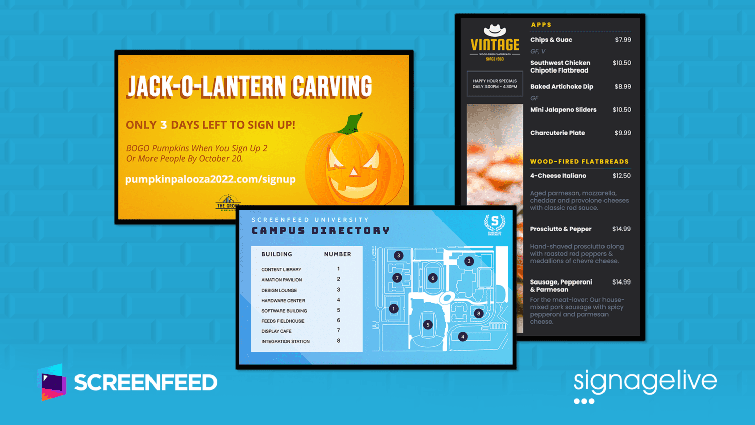 Create data HTML Digital Signage content with Screenfeed Connect