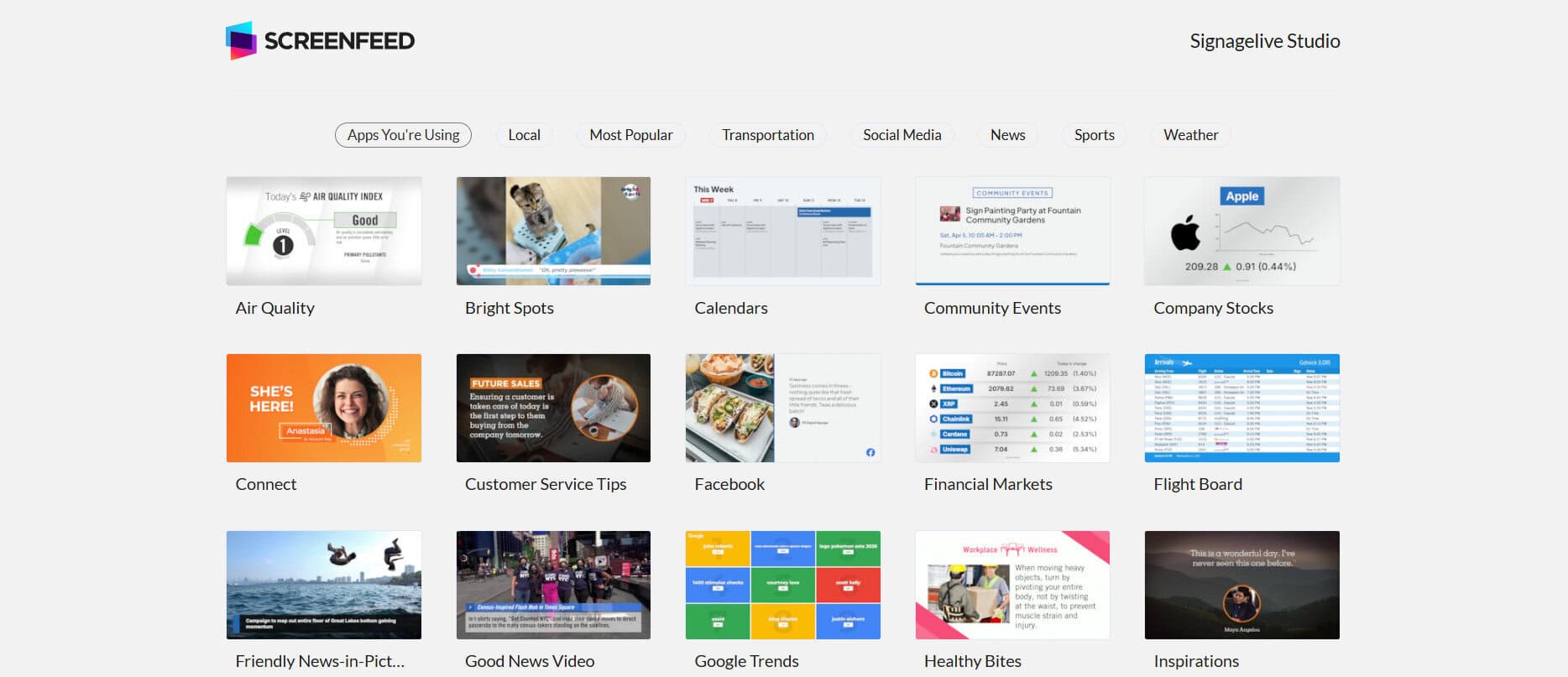 Screenfeed Partner Page - Signagelive
